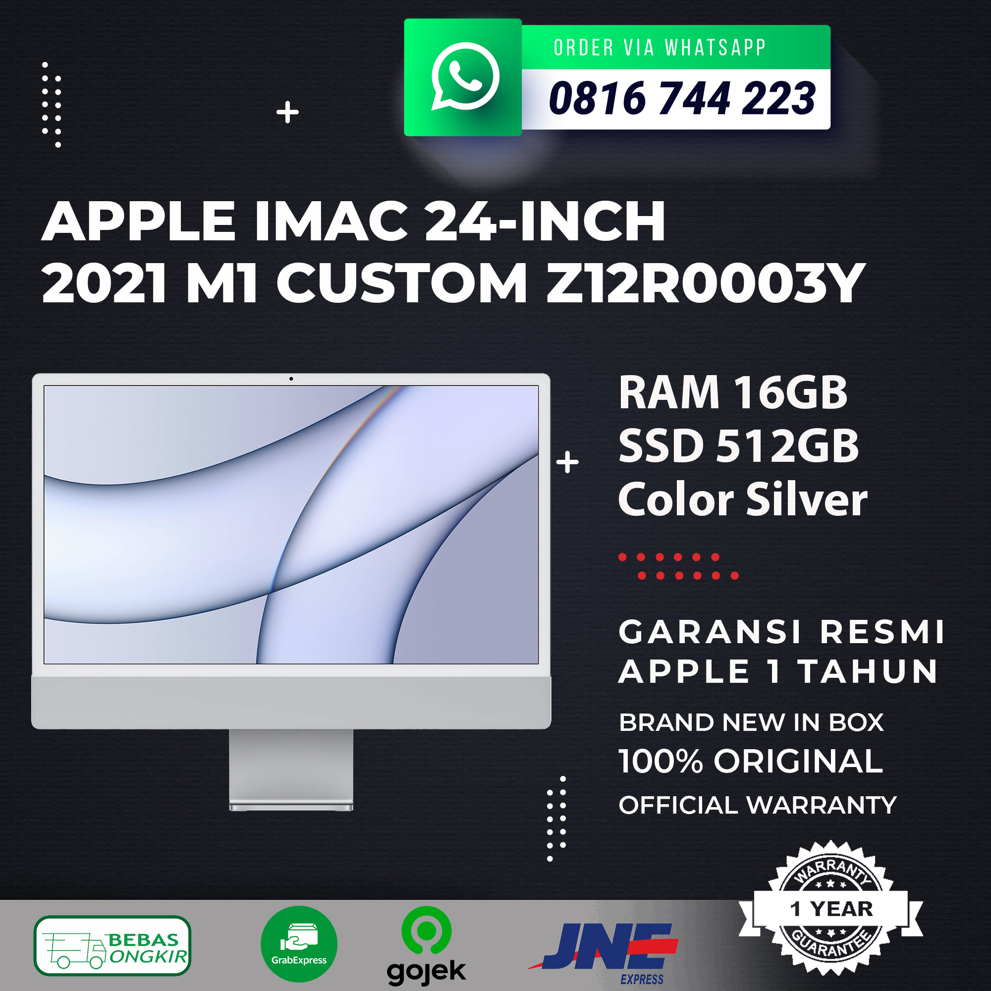 Apple iMac 24" 2021 M1, Z12R0003Y - Custom Silver - MACNESIA STORE